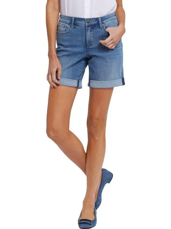 NYDJ Diana Relaxed Fit Cuffed Denim Shorts - Barcelona Breeze