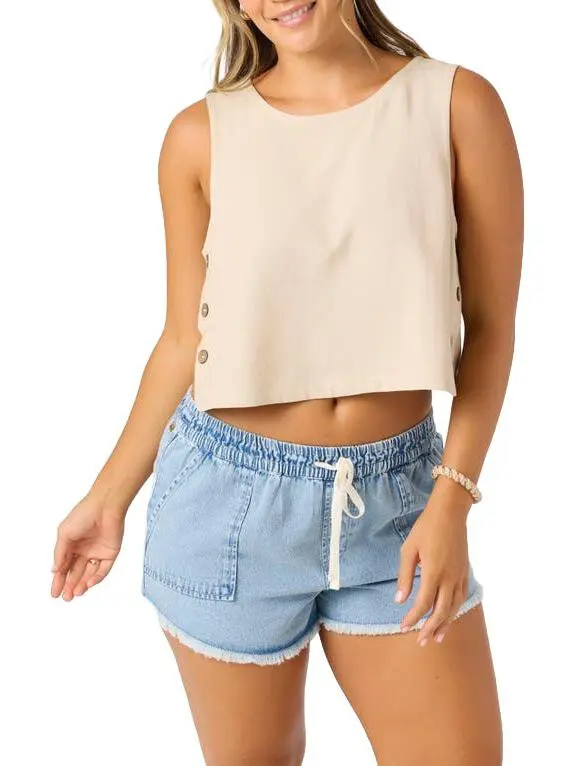 O'Neill Sanders Side Button Crop Tank - Natural