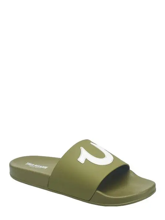 True Religion 112 Logo Slide - Olive