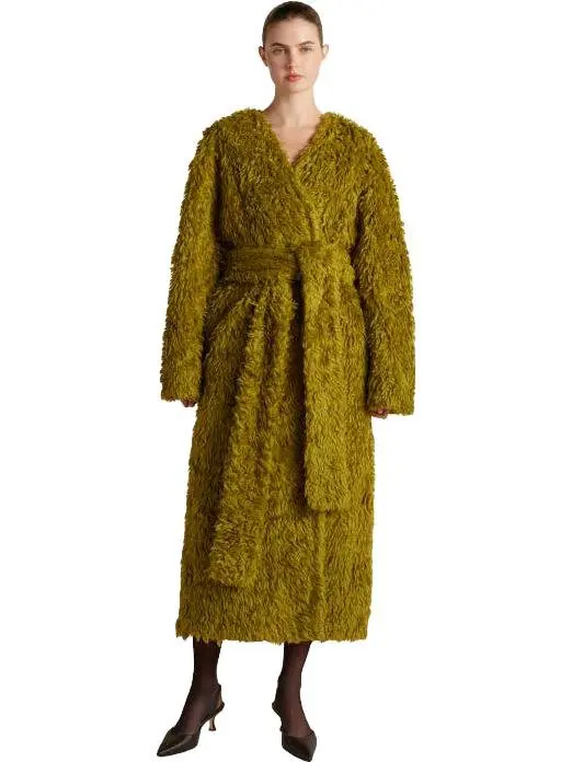 Marina Moscone Brushed Wool Coat - Moss