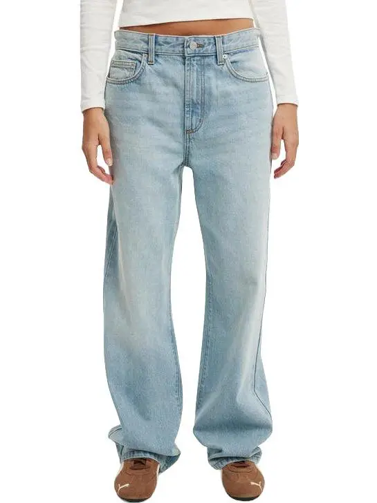 COTTON ON High Rise Straight Leg Jean - Rush Blue