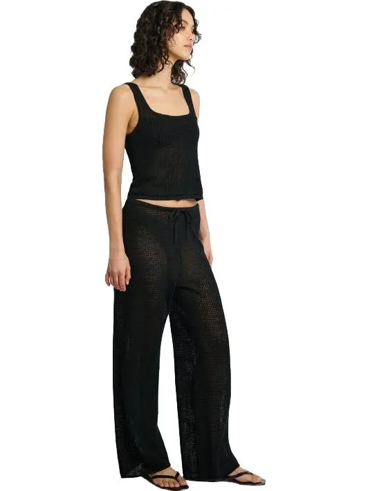 Onia Linen Knit Drawstring Pant - Black