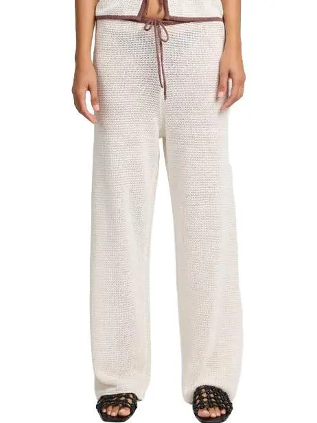 Onia Linen Knit Drawstring Pant - Egret/cppuccino