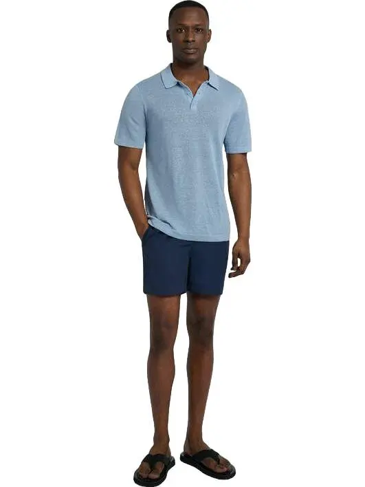 Onia Linen Sweater Polo - Baby Blue