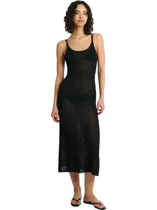 Onia Textured Linen Maxi Dress - Black