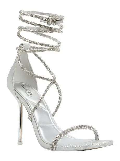 Aldo Caladonia Ankle Wrap Sandal - Silver