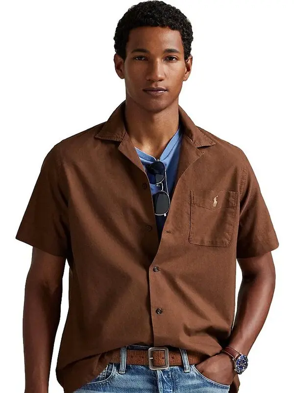 Ralph Lauren Classic Fit Oxford Camp Shirt - Chocolate Mousse