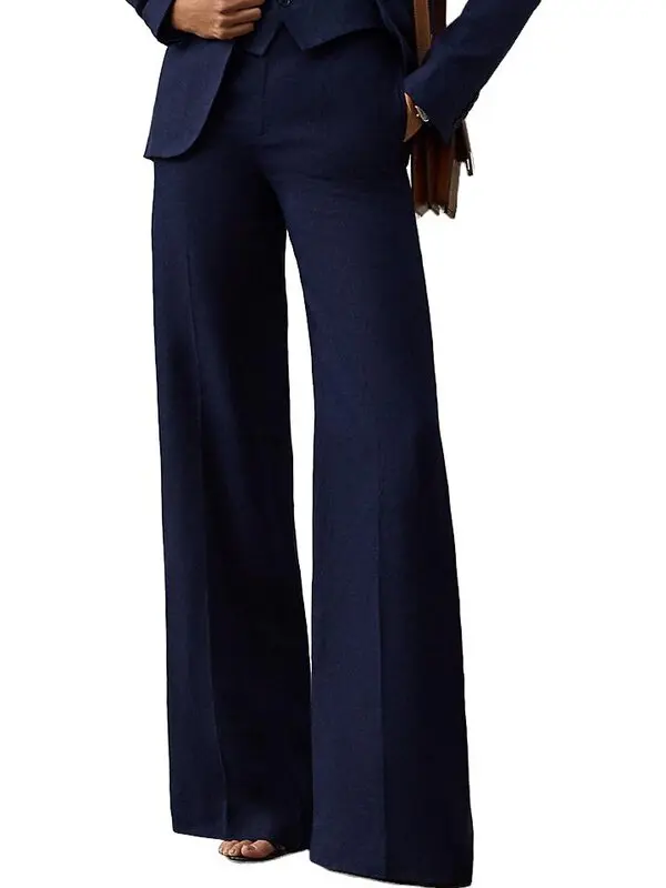 Ralph Lauren Dean Linen Wide Leg Pant - Lux Navy
