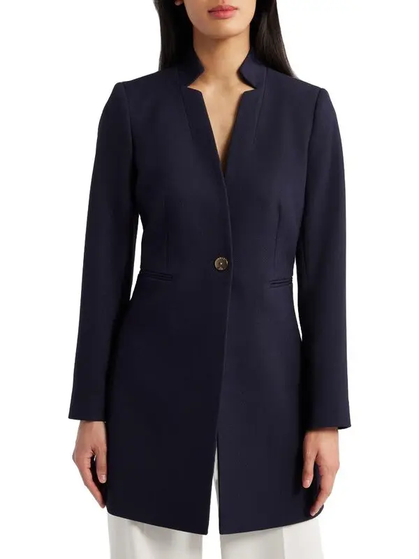 TAHARI ASL Twill Topper - Navy