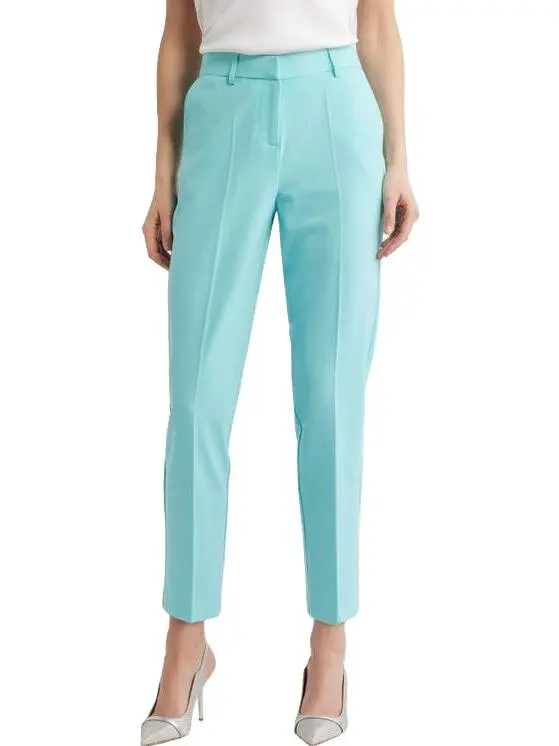 TAHARI ASL Classic Straight Leg Trousers - Turquoise