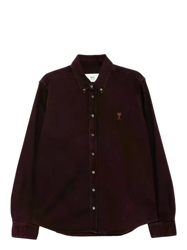 Ami Logo-embroidered Shirt - Red