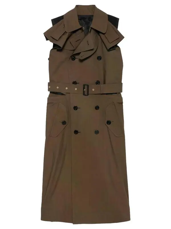 Sacai Trench Midi Dress - Brown