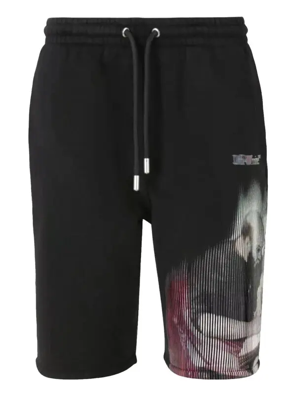 Off-White Cotton Bermuda Shorts - Black