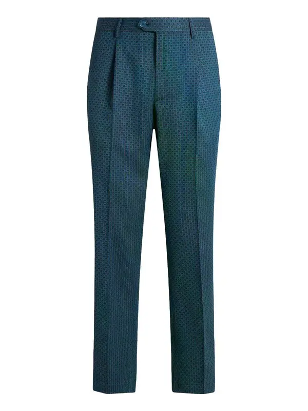 Etro Motif Embroidered Trousers - Blue