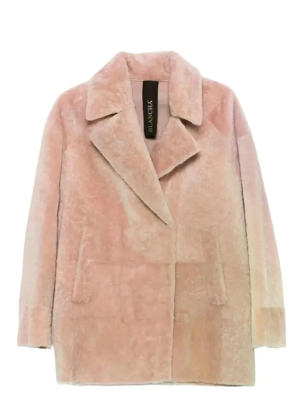 BLANCHA Shearling Short Coat - Pink