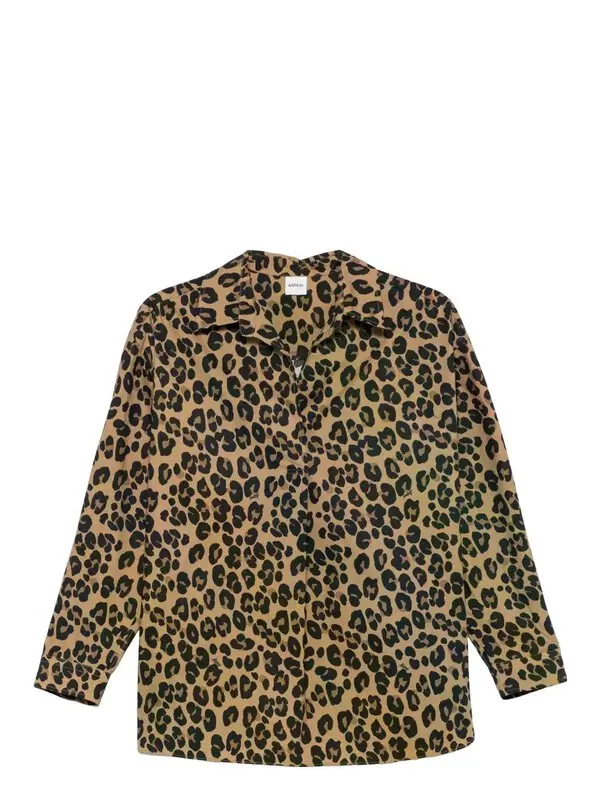 Aspesi Animal-print Shirt - Brown