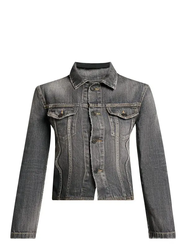 Balenciaga Lace-up Denim Jacket - Dark Grey