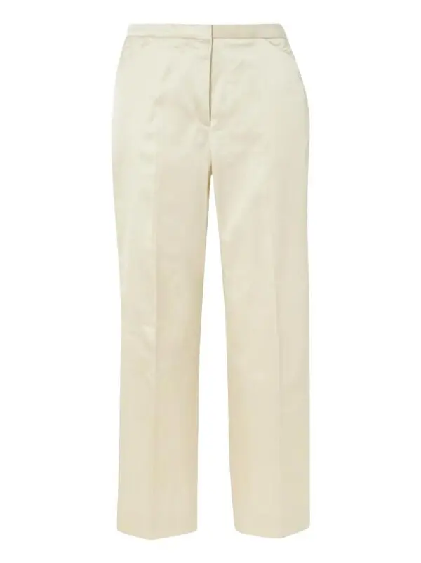 TOTEME Cropped Organic Cotton-blend Pants - Cream