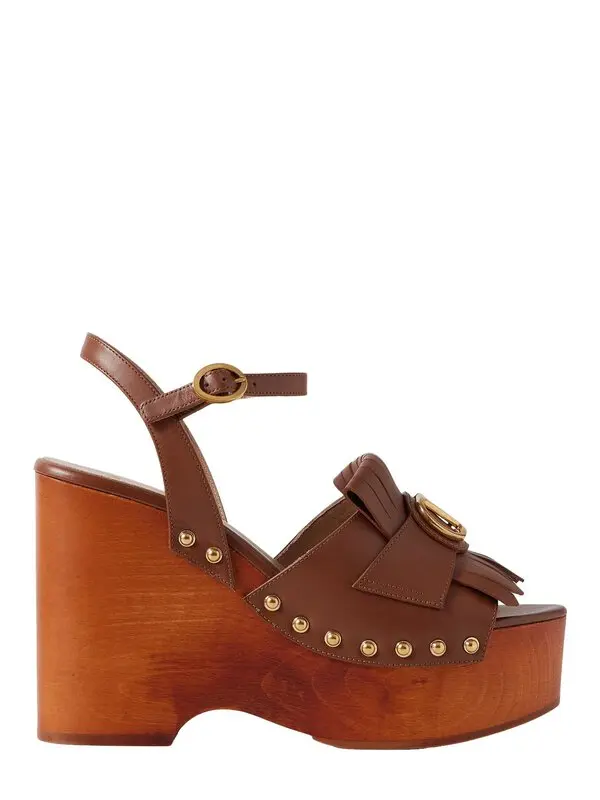 Valentino Garavani Studded Platform Sandals - Brown
