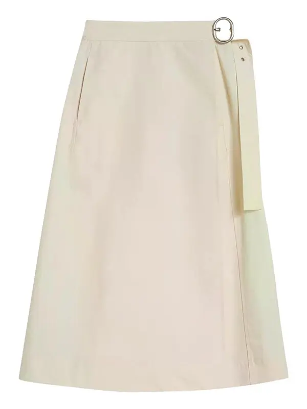 JIL SANDER A-line Midi Skirt With Buckle - Neutrals