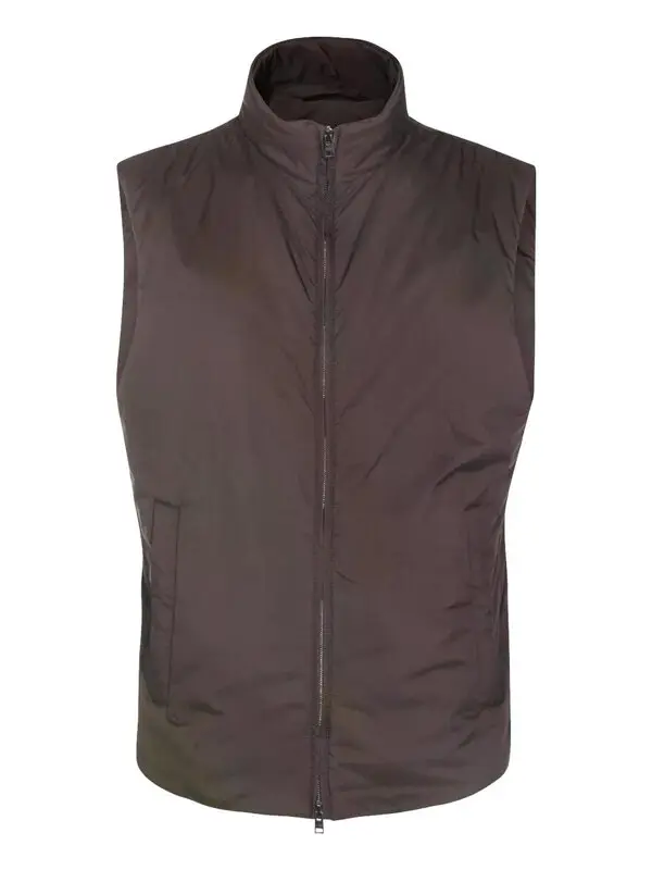 Herno Zip-up Gilet - Brown