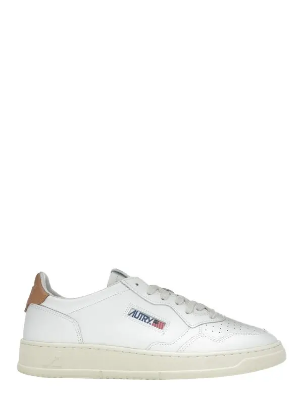 AUTRY Medalist Leather Low-top Sneakers - White/sandstorm