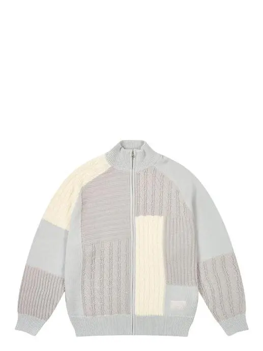 PALACE Patchwork Zip Knit - White