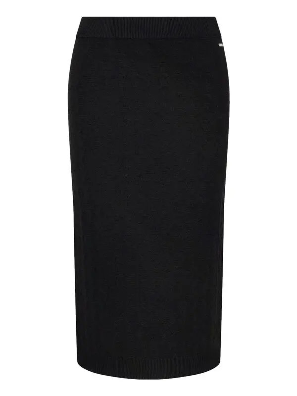 Armani Exchange Logo-jacquard Midi Skirt - Black