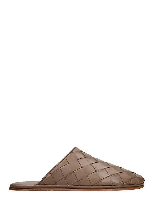 Bottega Veneta Woven Leather Mules - Brown