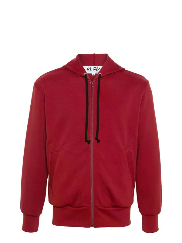 Play Comme Des Garcon Logo-appliqué Hoodie - Red