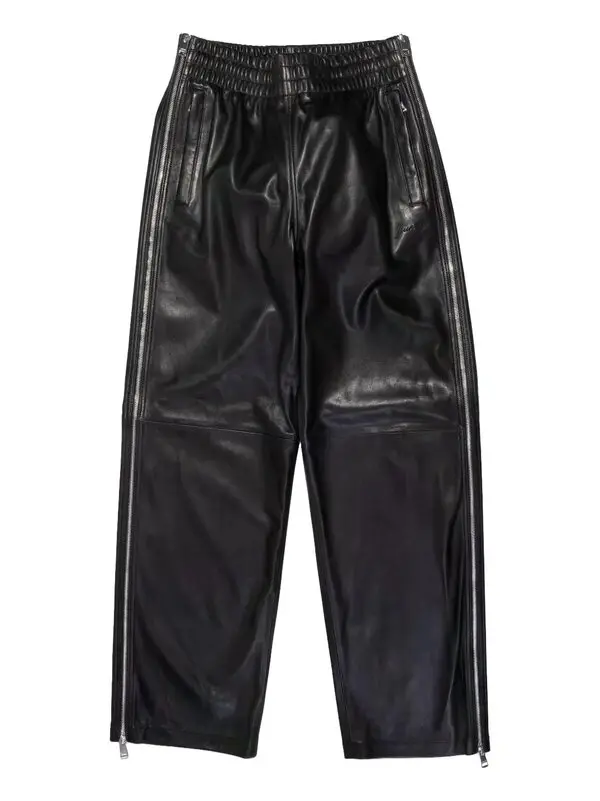 PURPLE BRAND Side-zip Leather Trousers - Black