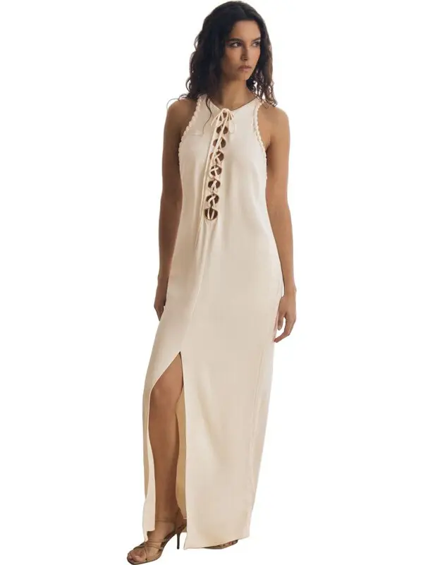 REISS Athene Atelier Maxi Dress - Cream