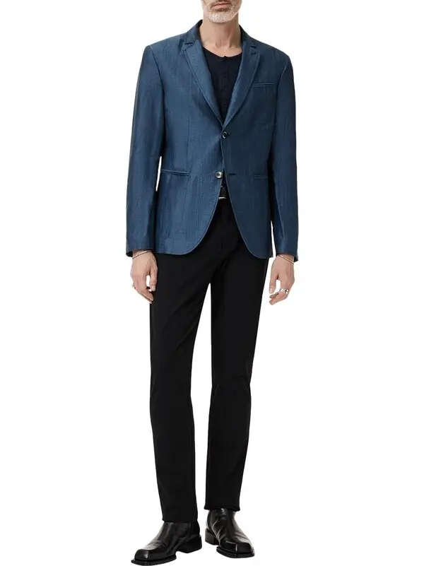 John Varvatos Allen Linen Blend Slim Fit Blazer - Lake Blue