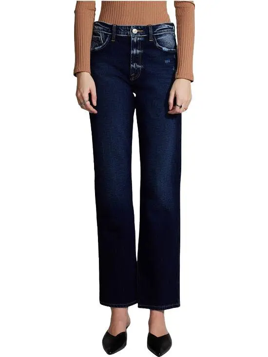KANCAN Premier High Rise Straight Jeans - Dark Wash
