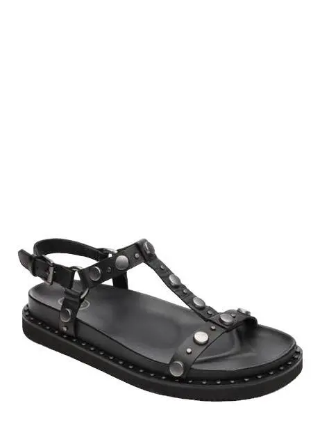 Ash Ugo Studded Ankle Strap Sandals - Black
