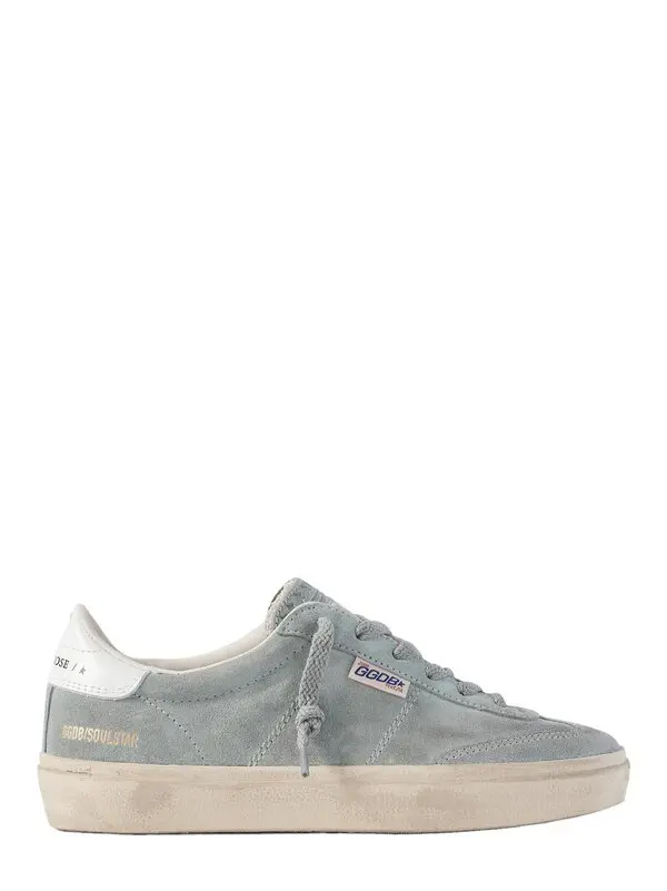 Golden Goose Soul-star Distressed Sneakers - Gray