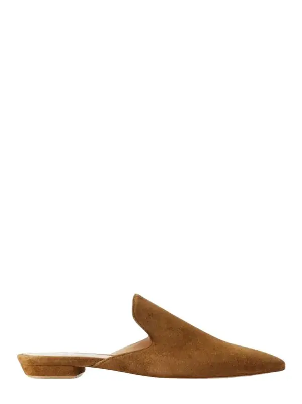 GIANVITO ROSSI Raja Suede Slippers - Brown