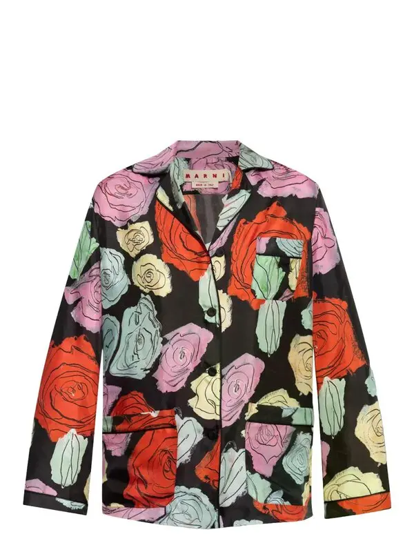 Marni Floral-motif Shirt - Black