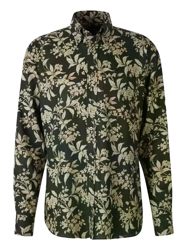 TOM FORD Floral-print Shirt - Black