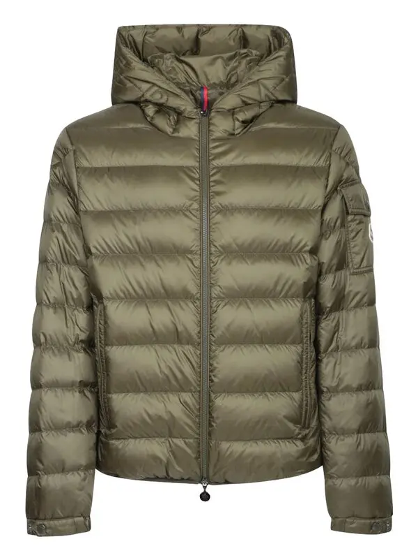Moncler Down Jacket With Integrated Hood - Orange