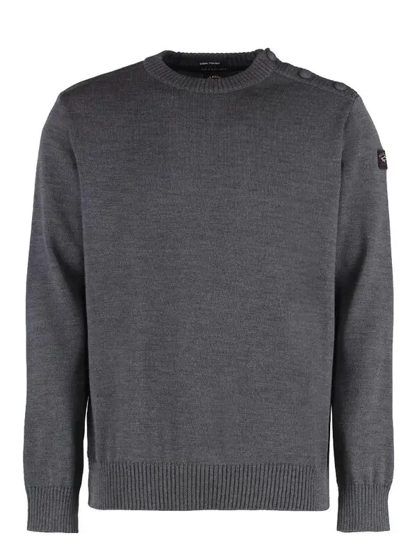 Paul & Shark Virgin Wool Crew-neck Sweater - Grey