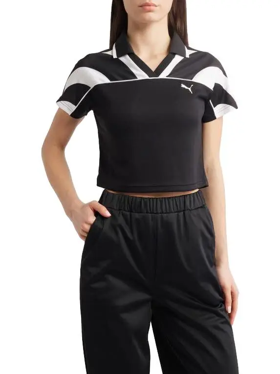 PUMA Archive Football Crop Polo - Puma Black-puma White
