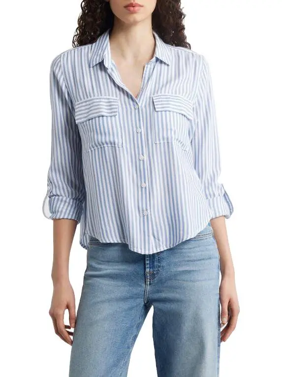 BEACHLUNCHLOUNGE Fallon High-low Button-up Shirt - Dodger Blue