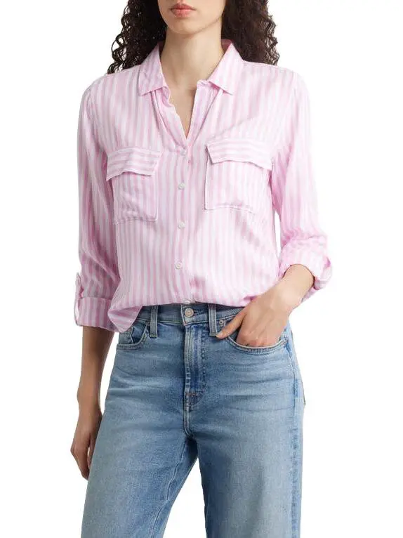 BEACHLUNCHLOUNGE Fallon High-low Button-up Shirt - Ocean Pink