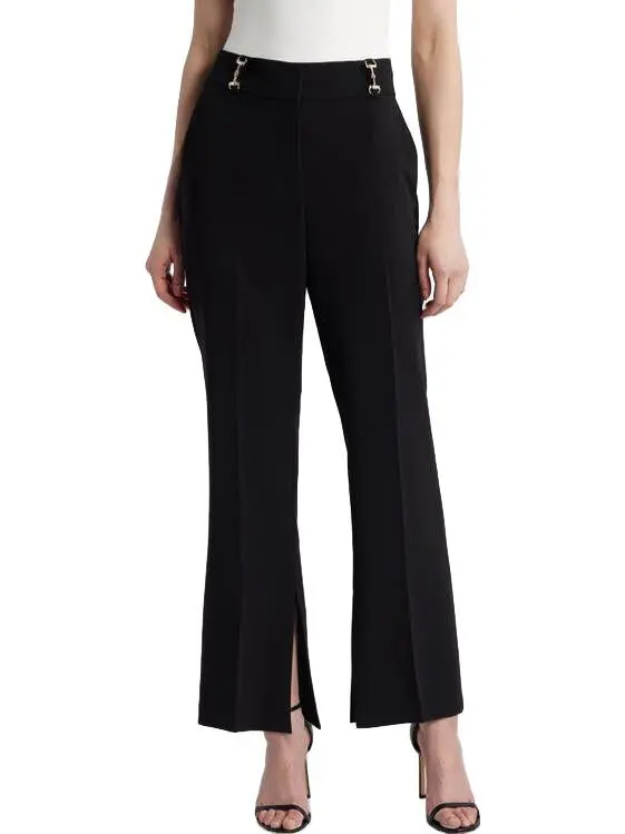 Elie Tahari Paisleigh Split Hem Trousers - Noir