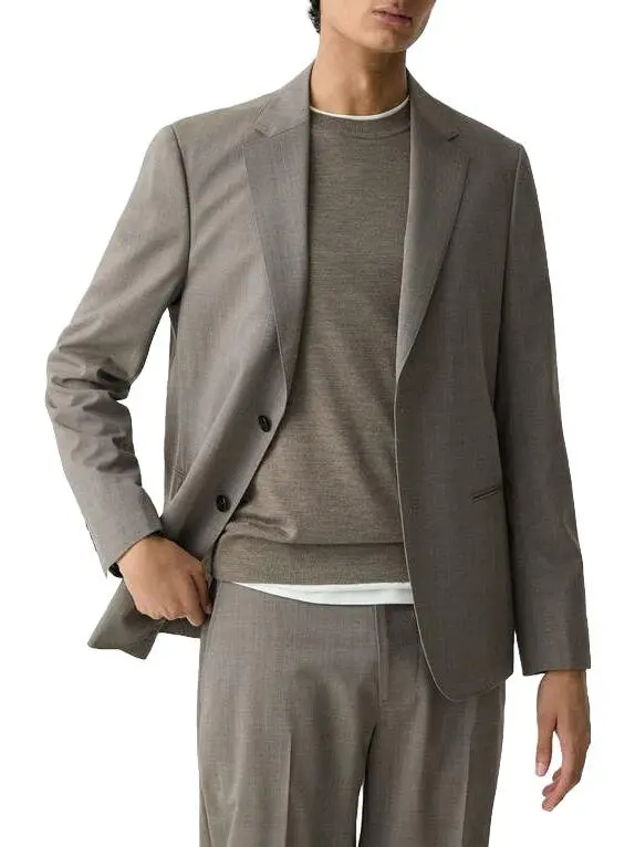 Theory Clinton Travel Motion Wool Blend Blazer - Walnut Melange