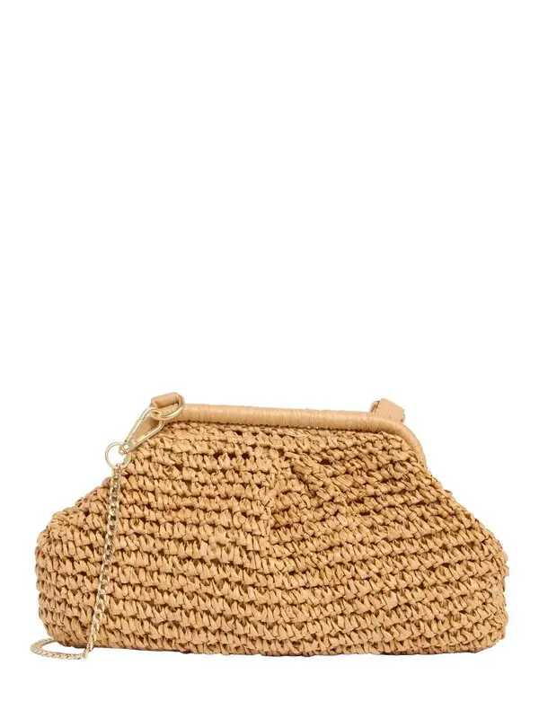 L*Space Harmony Convertible Raffia Clutch - Natural
