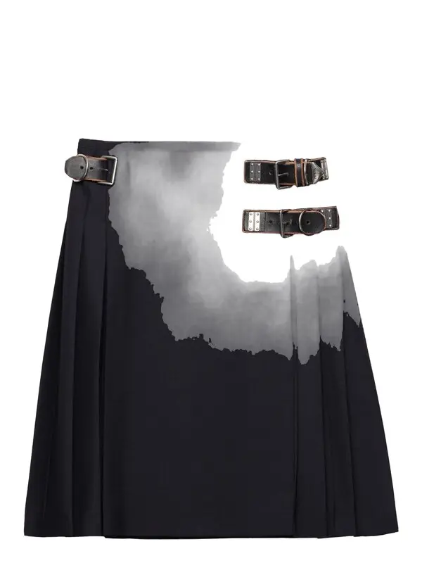 Prada Mohair-wool Pleated Skirt - Blue