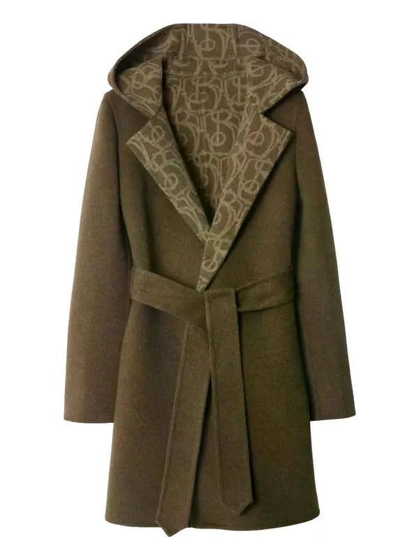 Burberry Hooded Belted Coat - Brown