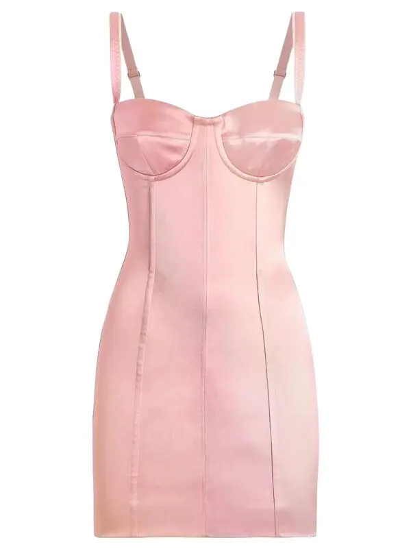 Dolce & Gabbana Dna Stretch Satin Mini Dress - Pink